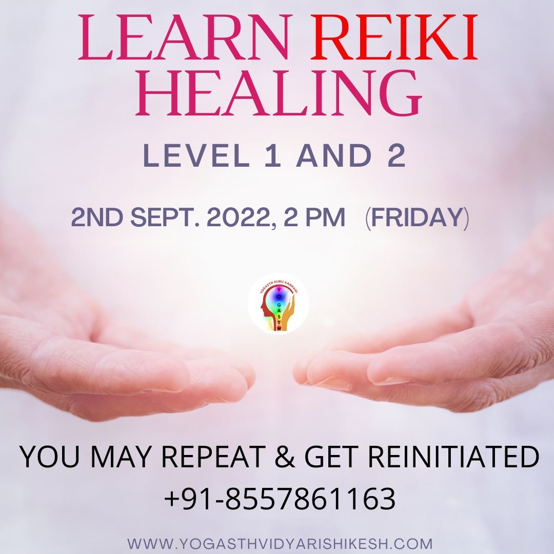 REIKI LEVEL 1 & 2 ONLINE IN RISHIKESH – Yogasth Vidya Rishikesh
